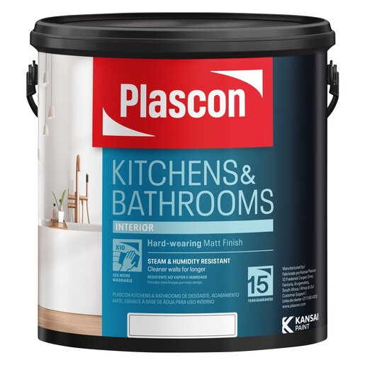 Plascon Matte White Kitchen & Bathroom Interior Paint 2.5L | Smart ...
