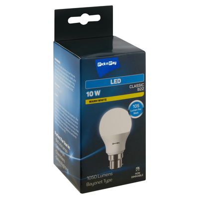 PnP 10w BC WW Non Dimmable Classic Led | Smart Price Specials | PnP Home