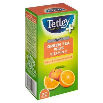 Tetley Tea Peach & Orange Green Tea & Vitamin C 20 Pack | Smart Price ...