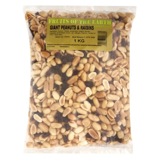 Fruits Of The Earth Giant Peanuts & Raisins 1kg | PnP