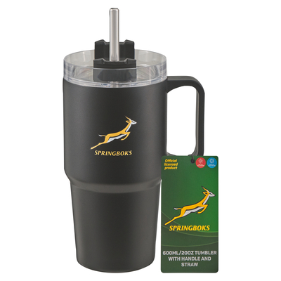 Springboks Tumbler With Handle & Straw 600ml | Smart Price Specials ...