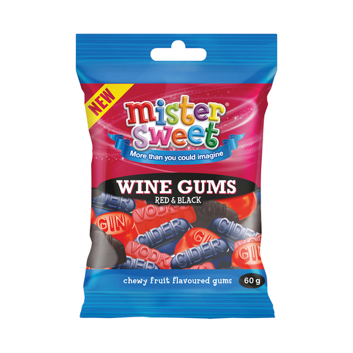 Mister Sweet Red & Black Wine Gums 60g | PnP