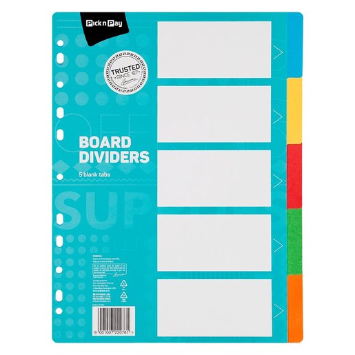 PnP 5 Divider Index Board | PnP