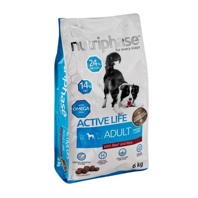 Nutriphase Beef & Rice Medium Large Dog Food 6kg | PnP