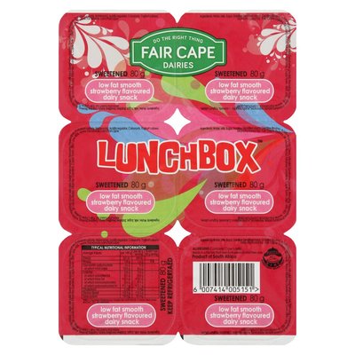 Fair Cape Lunchboxes Strawberry Dairy Snack 6 x 80g | PnP