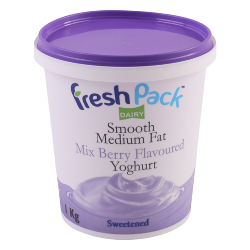 Fresh Pack Smooth Medium Fat Mix Berry Flavoured Yoghurt 1kg | PnP