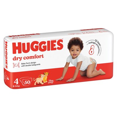 Huggies Dry Comfort Size 4 (8-14kg) Value Pack - 50 Nappies | PnP