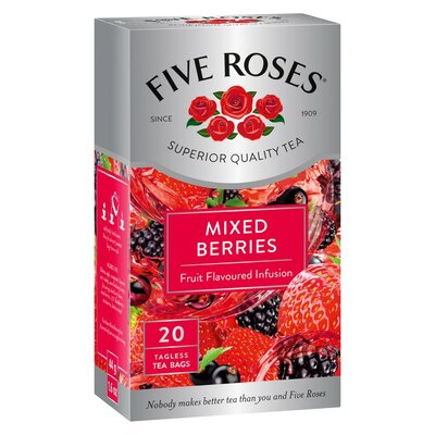 Five Roses Mixed Berries Fruit Flavoured Infusion Teabags 20 Pack | PnP