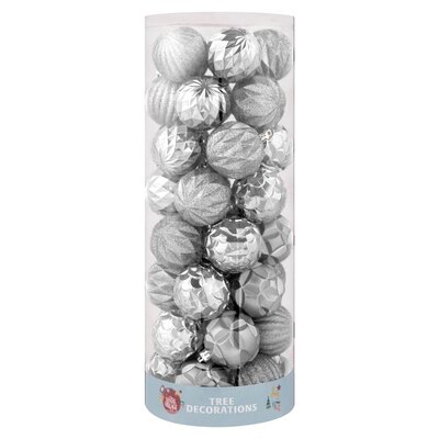 Santa's Village Silver Baubles 60mm 35 Pack | PnP