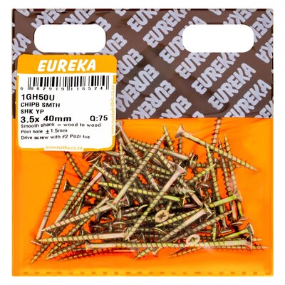 Eureka Chipboard Smooth Shank Yp 3.5 x 40mm 75 Pack | PnP
