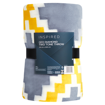 Inspired Geo Diamond Two Tone Throw 150 x 200cm | Smart Price Specials ...