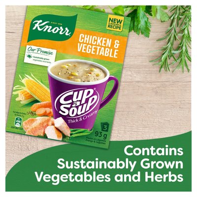 Knorr Cup-A-Soup Thick & Creamy Chicken & Vegetable Instant Soup 3 x ...