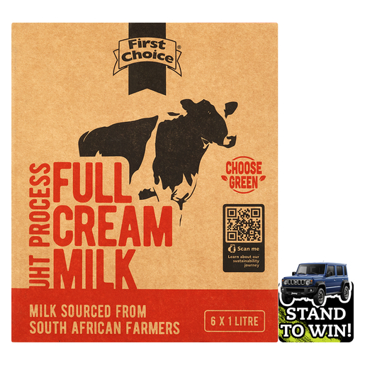 First Choice UHT Full Cream Milk 6 x 1L | PnP