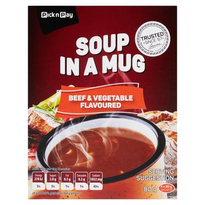 PnP Beef & Vegetable Soup In a Mug 4 Pack | PnP