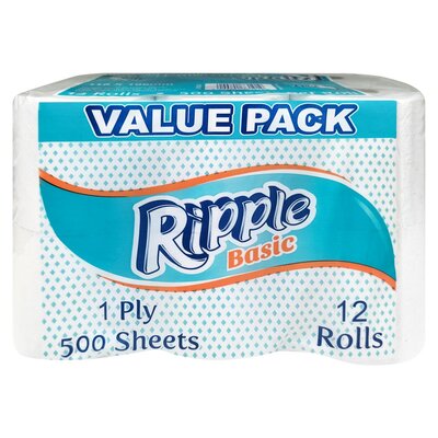 Ripple 1 Ply Toilet Paper Value Pack 12 Rolls | PnP