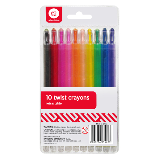 School Time Retractable Twist Crayons 10 Pack | Smart Price Specials ...