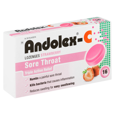 Andolex Lozenges Strawberry 16 Pack | PnP