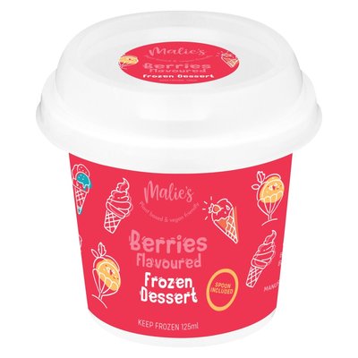 Malie's Ice Cream Frozen Dessert Berry 125ml | PnP
