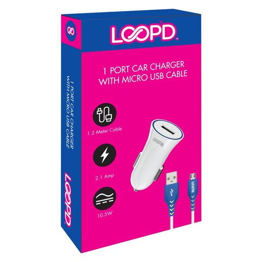 LOOPD Car Charger Micro USB Cable | PnP