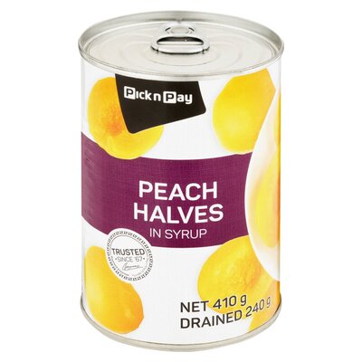 PnP Peach Halves In Syrup 410g | PnP