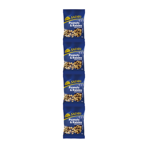 Safari Lightly Salted Peanuts & Raisins Strip 4 x 40g | PnP