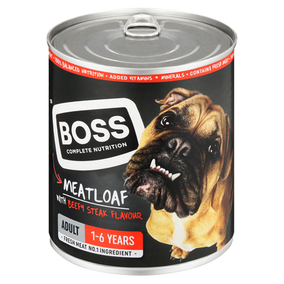 Boss Meatloaf Beefy Steak Flavoured Adult Wet Dog Food 820g | PnP