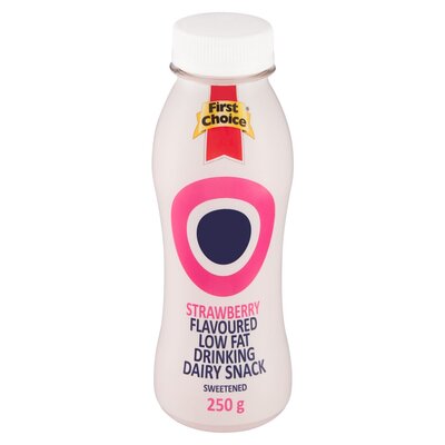 First Choice Low Fat Strawberry Flavoured Dairy Snack Drinking Yoghurt ...