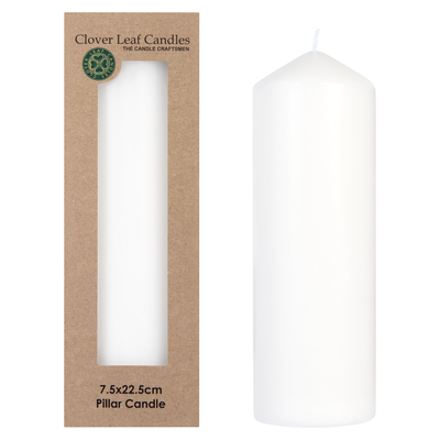 Clover Leaf White Pencil Top Candle 22.5cm | PnP