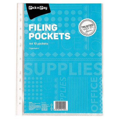Butterfly A4 Plastic Sleeves Filing Pockets 100 Pockets | PnP