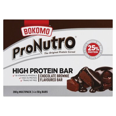 Pronutro Chocolate Brownie Flavoured High Protein Bar Pack 4 x 50g | PnP