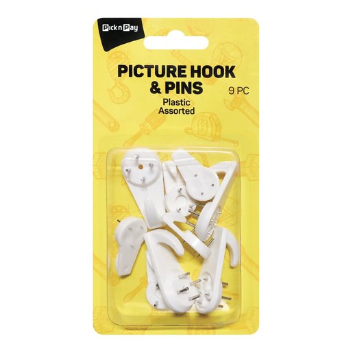 PnP Assorted Picture Hook & Pin 9 Pack | PnP