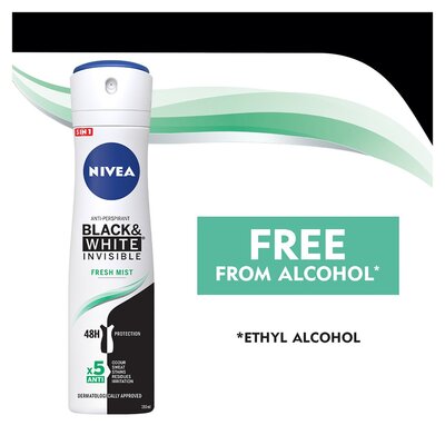 Nivea Invisible Black & White Fresh Mist Deodorant Body Spray 150ml | PnP