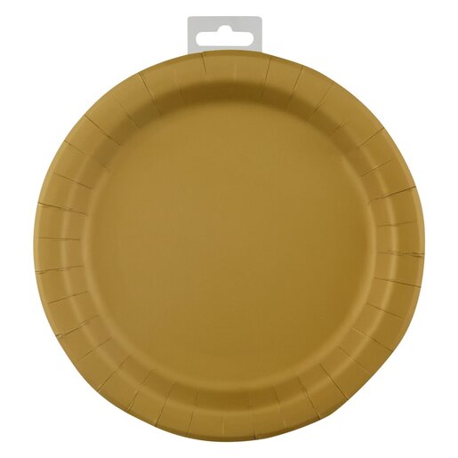Unique Gold Round Plates 9 Inch 8 Pack | PnP