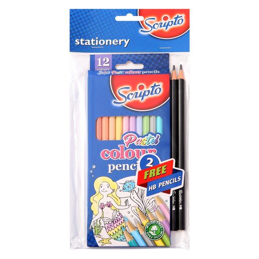 Scripto Pastel Colour Pencils 12 + 2 Hb | PnP