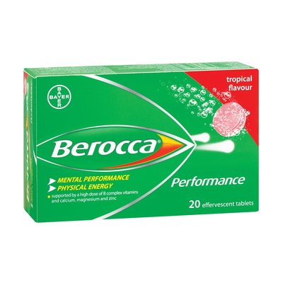 Berocca Multivitamin Effervescent Tablets Tropical 20 Pack | Smart ...