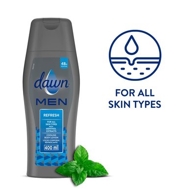 Dawn Men Refresh Cooling Body Lotion for All Skin Types 400ml | Smart ...