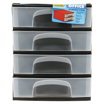 Addis A4 Black 4 Drawer Syst em | PnP