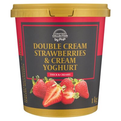 Crafted Collection Double Cream Strawberries & Cream Yoghurt 1kg | PnP