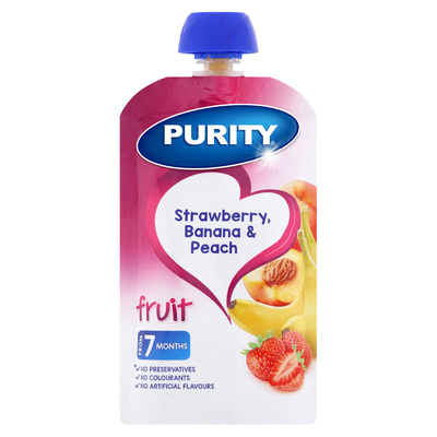 Purity Pouch Strawberry, Banana & Peach 110ml from 6 Months | PnP