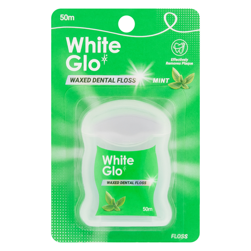 White Glo Mint Waxed Dental Floss 50m | PnP