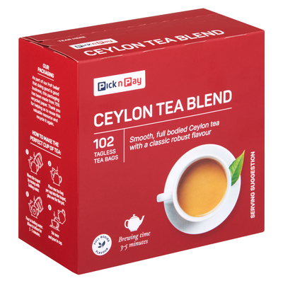PnP Ceylon Blend Tea 102 Pack x 72 | PnP