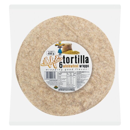 Global Wrapps Brown Tortilla Wraps 25cm 6 Pack | PnP