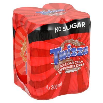 Twizza No Suagr Cola Flavoured Carbonated Drink 300ml x 4 | PnP