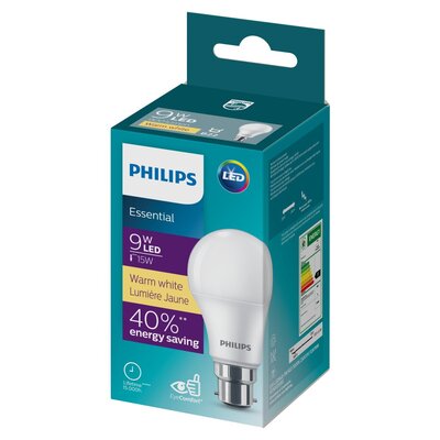 Philips Essential Warm White E27 7W LED Lightbulb | PnP