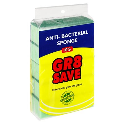 GR8 Save Anti Bacterial Sponges 10 Pack | PnP