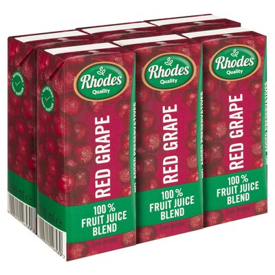 Rhodes 100% Red Grape Fruit Juice Blend 6 x 200ml | PnP