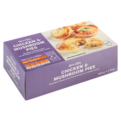 PnP Chicken & Mushroom Pies 4 x 160g | PnP