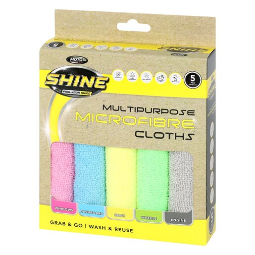 Moto-quip Shine Micro Fibre Cloth 5 Pieces | PnP