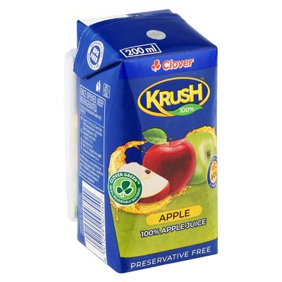 Clover Krush Uht Fruit Juice 100% Apple 200ml | PnP