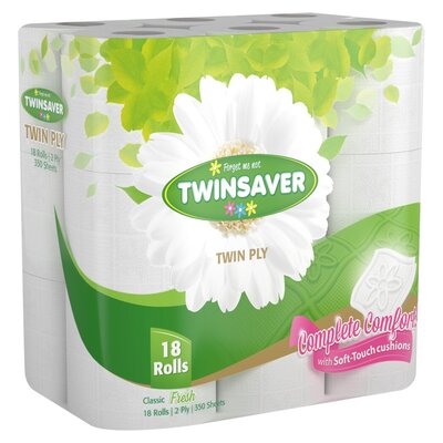 Twinsaver Luxury 2 Ply Toilet Paper 18 Pack | PnP